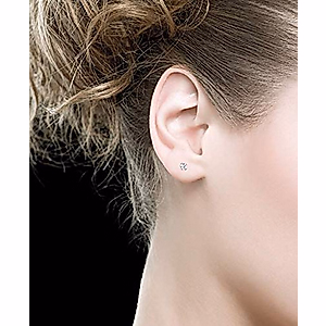 EPIRORA Sterling Silver Stud Earrings for Women Men- 3 Pairs 3mm Tiny Ball Stud Earrings Round CZ Earrings Pearl Earrings Set Cartilage Small Tragus Earrings