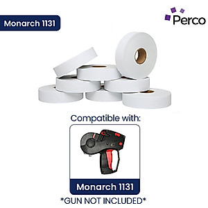 White Pricing Labels for Monarch 1131 Price Gun - 1 Sleeve, 20,000 Blank Marking Labels - with Ink Roll Included