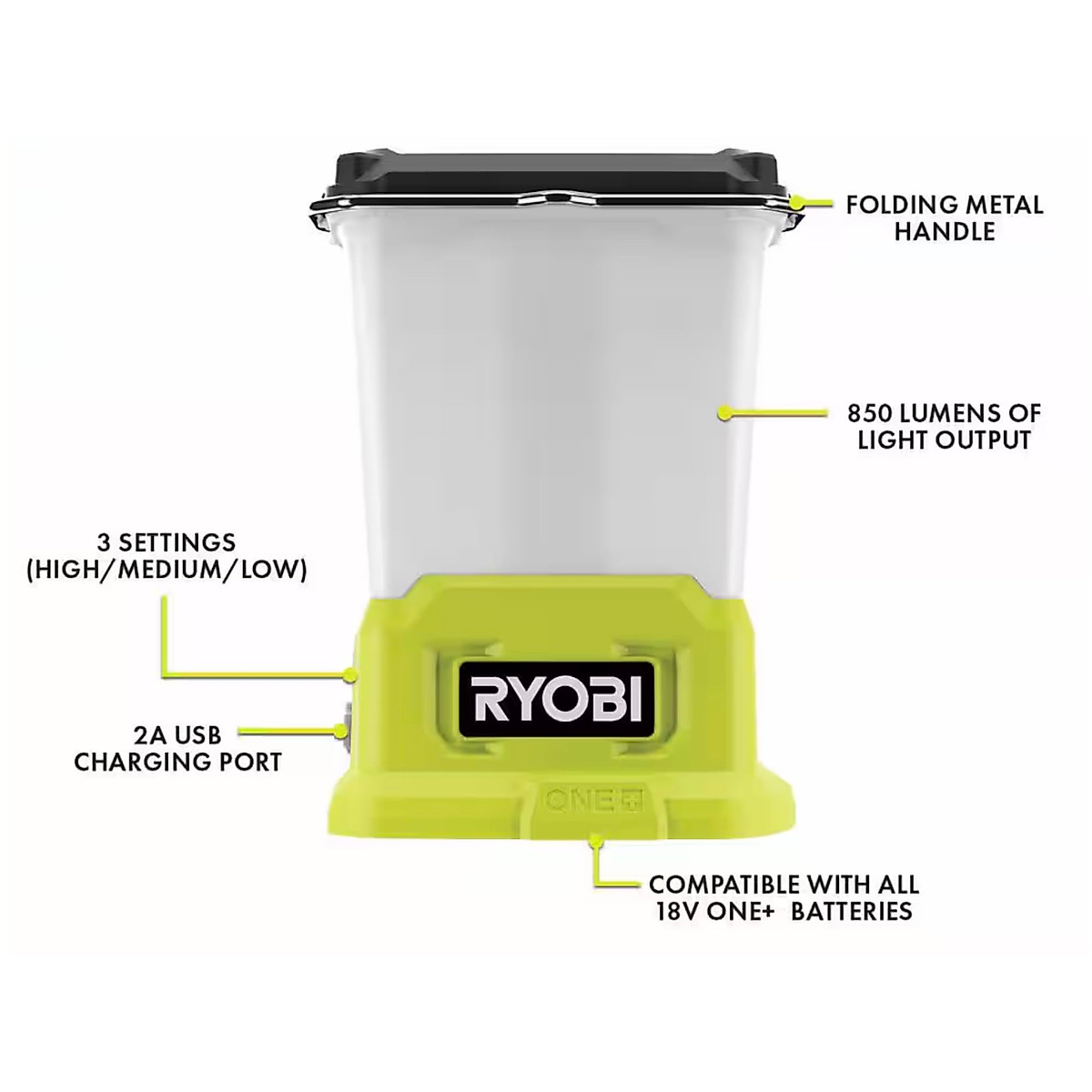 Buho Cordless 4-Tool Storm Ready Accessory Bundle - Ryobi Bluetooth Radio Area Light Power Inverter Multi Tool 2.0 Ah Battery 18 Volt Charger Tool Bag