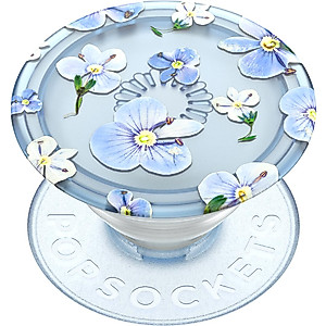 PopSockets Plant-Based Phone Grip with Expanding Kickstand, Eco-Friendly PopSockets for Phone - Translucent Blue Fields