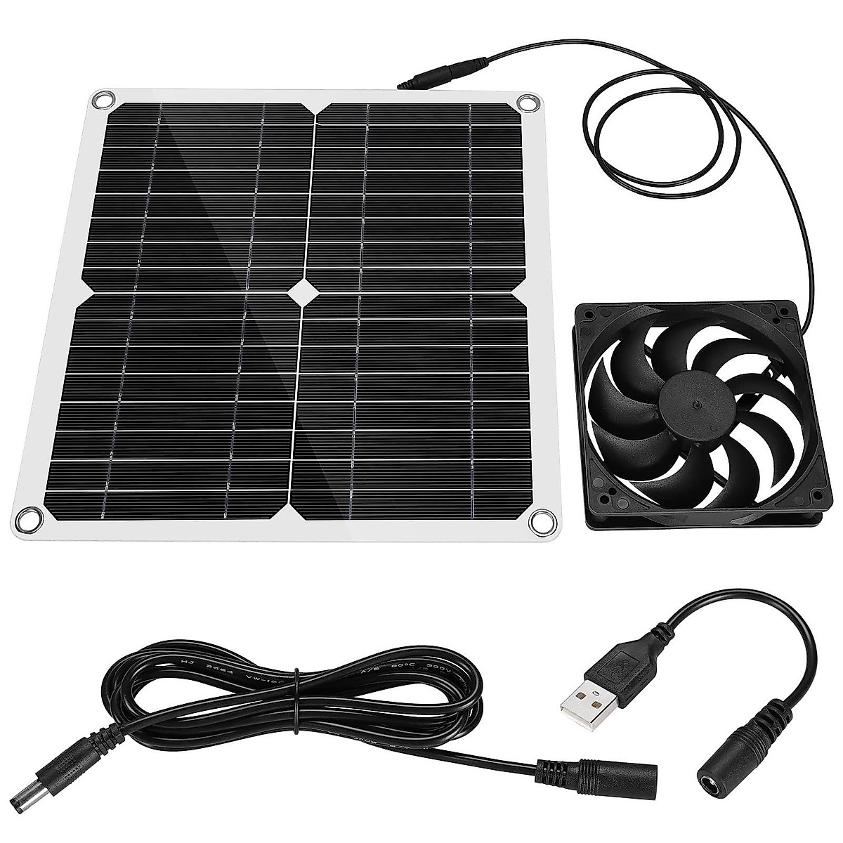 Solar Panel Powered Dual Fan, Portable Solar Panel 2 Exhaust Fan Efficient Energy Conversion 12V 10W for Greenhouse Shed