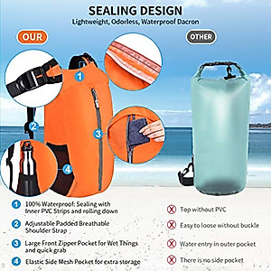 Atarni Waterproof Floating Dry Bag Backpack: 20 L Lightweight Insulated Drybag - Water Resistant Pouch Pack for Vacation Boating Rafting Outdoor Surfing Hiking Orange