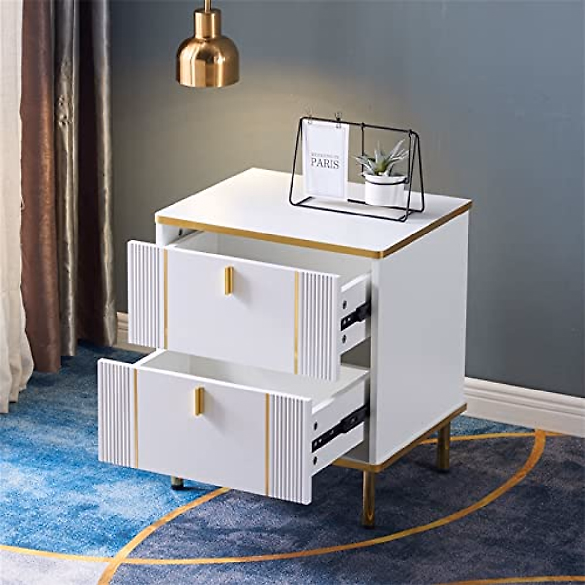 HIGOH Bedside Table Bedside Table Bedroom Furniture Bedside Table Living Room Corner Cabinet Simple Modern Storage Cabinet