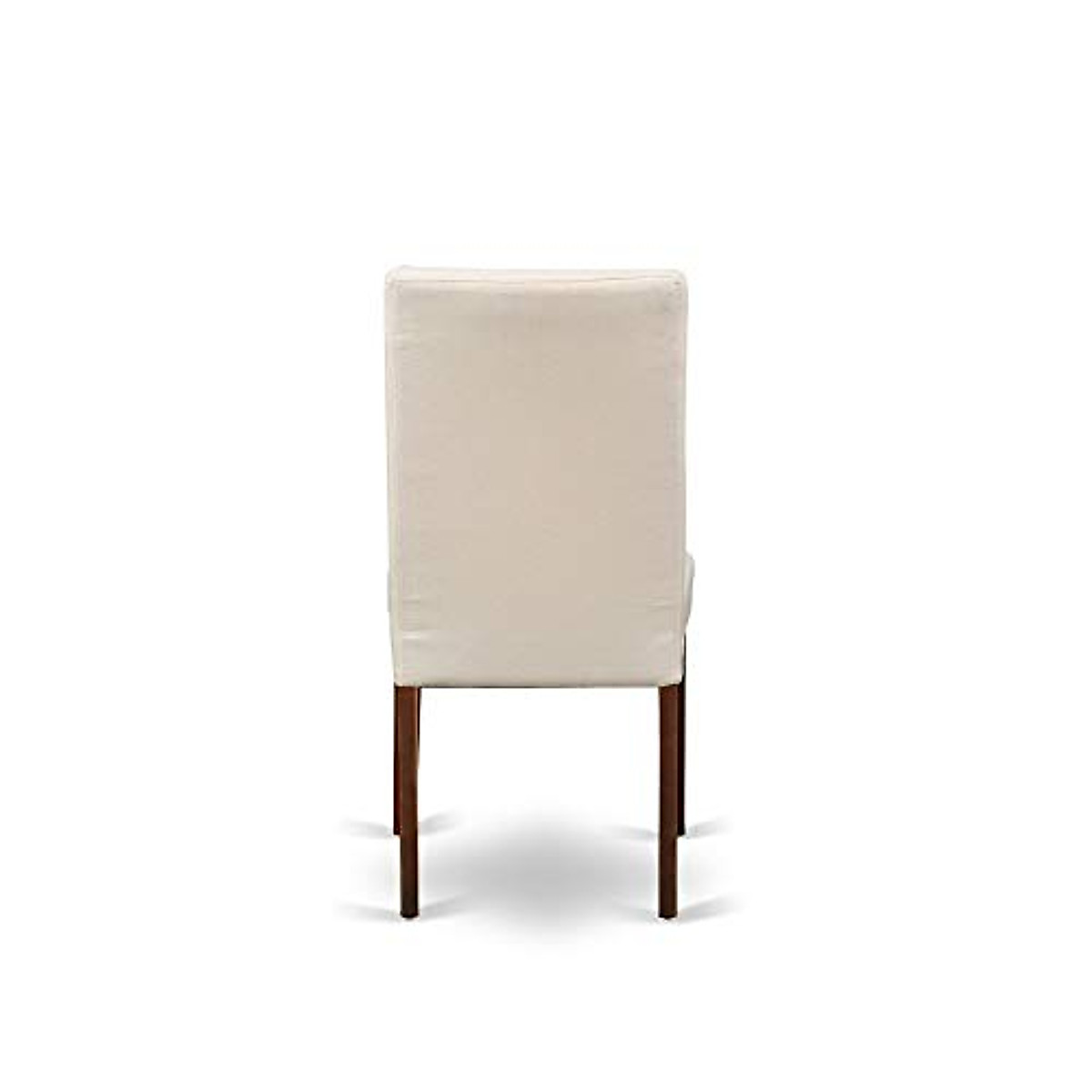 East West Furniture HBDR3-MAH-01 3 Piece Dining Room Furniture Set Contains a Round Dining Table with Pedestal and 2 Cream Linen Fabric Upholstered Parson Chairs, 42x42 Inch, Mahogany