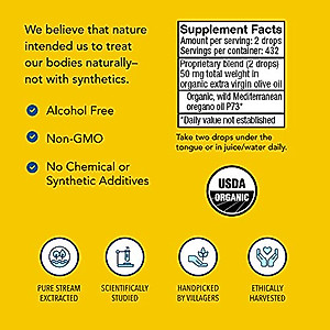 NORTH AMERICAN HERB & SPICE Oreganol P73 - 1 fl. oz. - Immune Support, Optimal Health - Unprocessed, Certified Organic, Wild Oregano Oil - Mediterranean Source - Non-GMO - 432 Servings