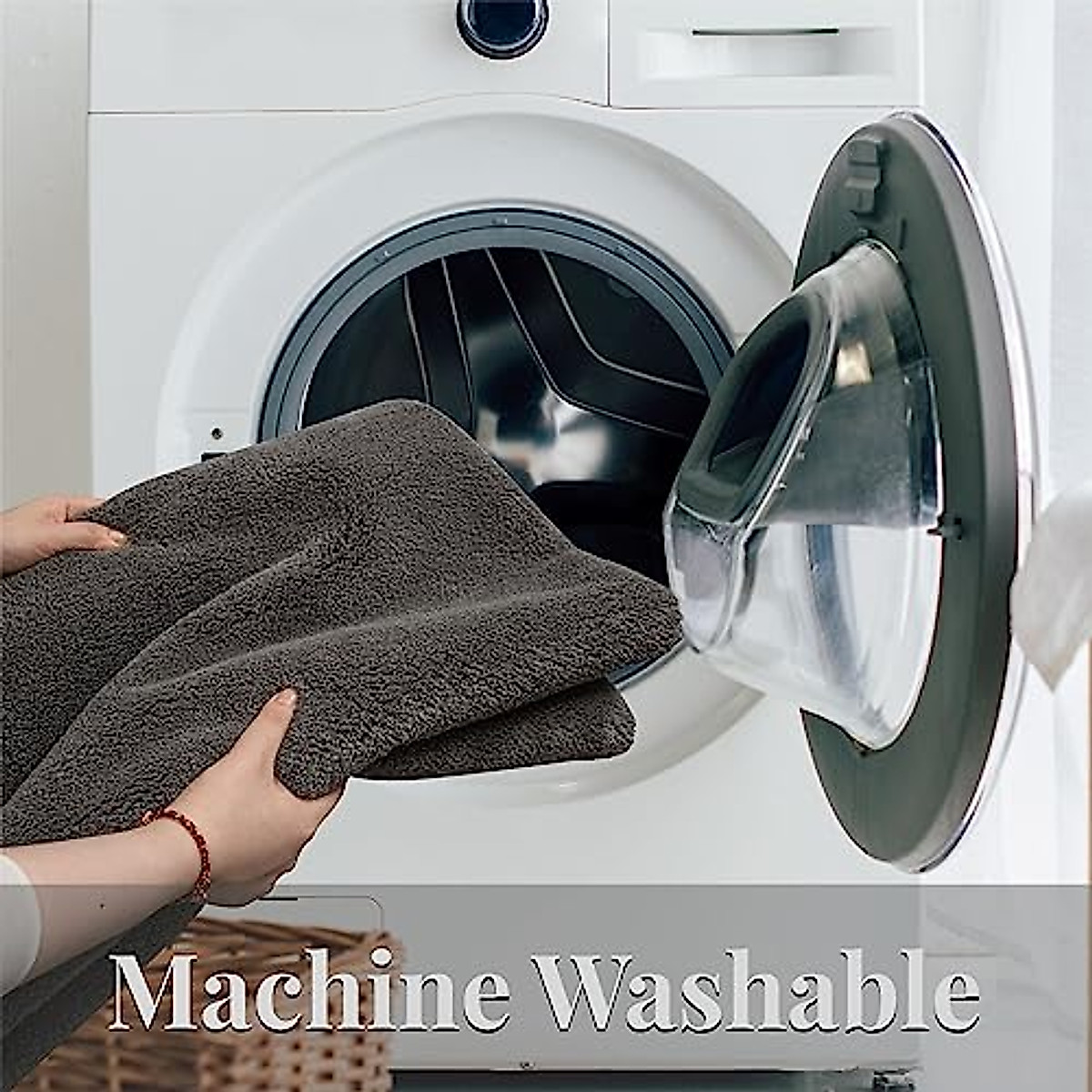 STARUIA Soft Large Area Rug 8'x10', Grey Washable Rug for Living Room, Non-Slip Shaggy Rug for Bedroom, Furry Nursery Rug Gray Fluffy Carpet for Playroom Boys Girls Room Dorm