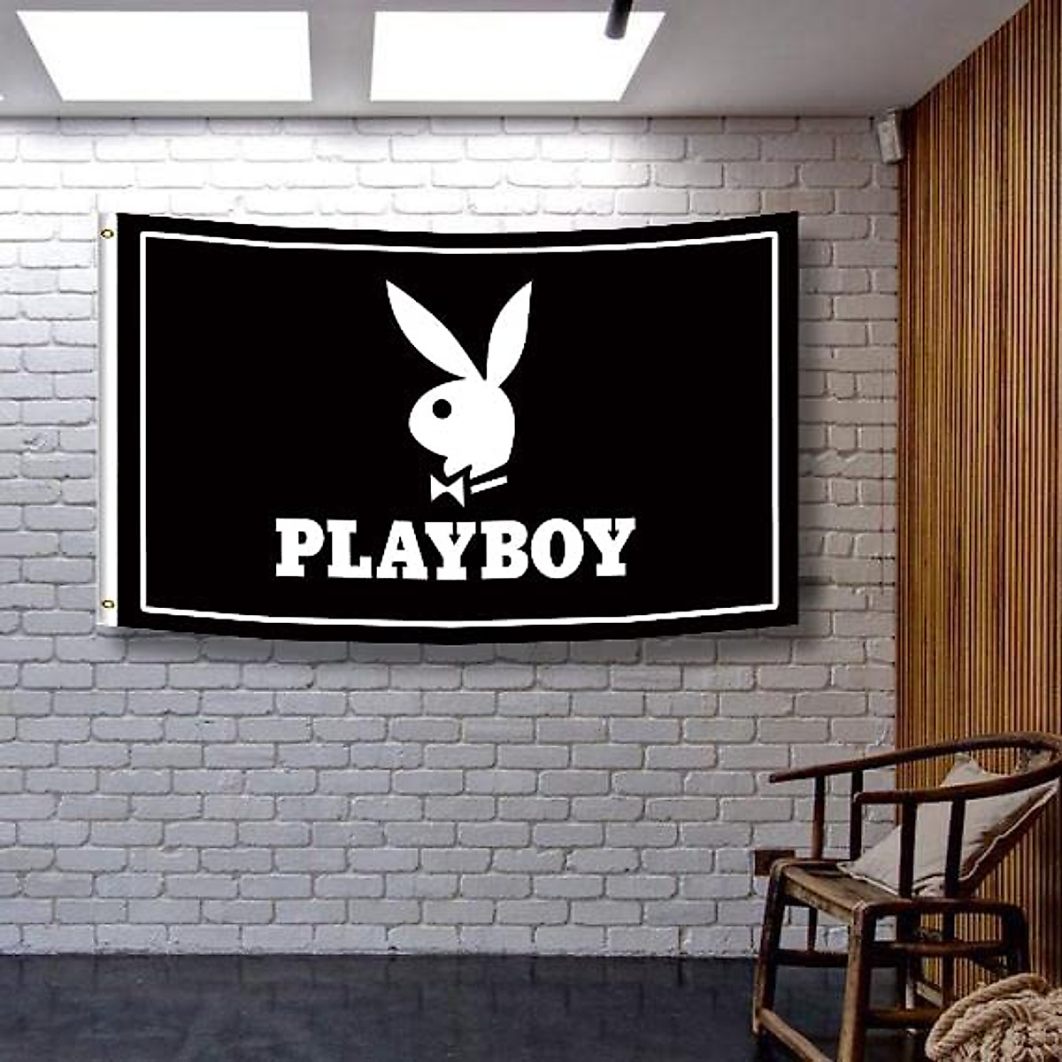 ENMOON Banner Bunny Flag (3x5ft,Heavy Duty, Durable 150D Polyester) Brass Grommets For College Dorm Room Man Cave