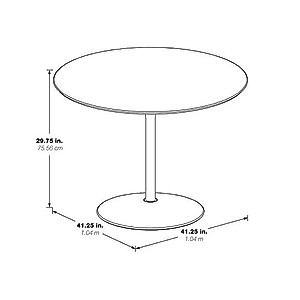 OSP Home Furnishings Flower Mid-Century Dining Table, White Top with Brass Base