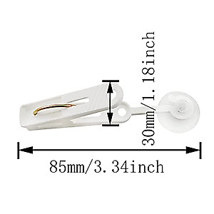 HSCGIN 6pcs Suction Cup Clips 85x30mm White Plastic Round Suction Cup Clamp Holder for Hanging Home Office Accessories