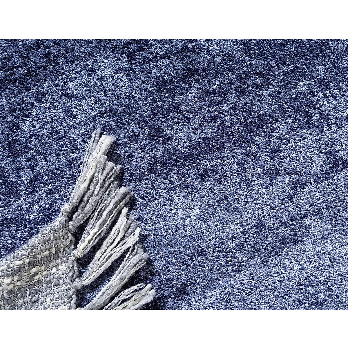 Unique Loom Del Mar Collection Area Rug - Lucille (9'x 12' Rectangle, Navy Blue/ Ivory)