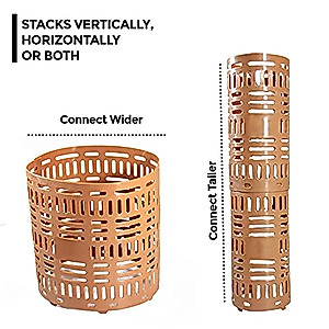 HAPPY SWAN 6 Pack of Tree Guard Trunk Protector Resizable Weather-Proof Durable Plastic Brown Protective Agains Dogs, Deer, Rats, and Rabbits and Weed Wacker with Digging Glove
