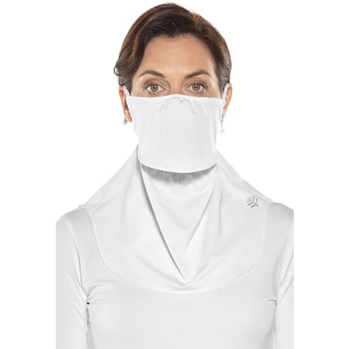 Coolibar UPF 50+ Men's Women's Vermilion UV Layered Mask - Sun Protective (One Size- White)