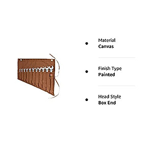 BucketBoss 70003 Tool and Wrench Set Roll with 11 Pockets in Brown