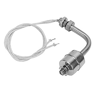 M10 Water Level Sensor, 75mm Stainless Steel Side Mount Horizontal Liquid Float Switch, AC/DC 220V 1A 145 PSI Right Angle Sensor Switch for Water Tower Aquariums Fish Tank Hydroponics Pool