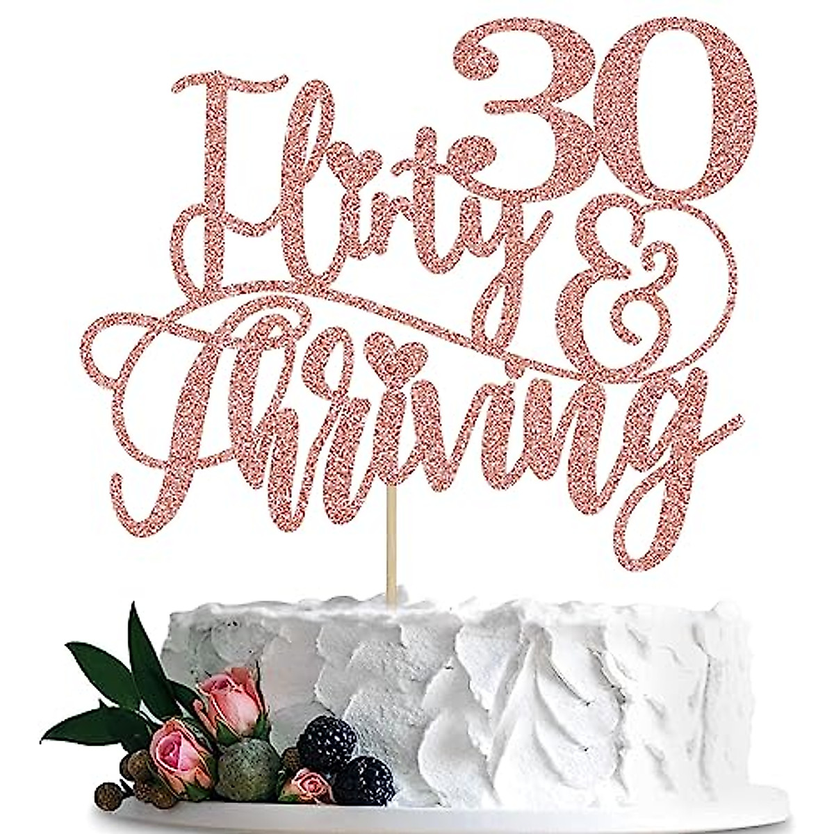 BIABISD 30 Flirty & Thriving Cake Topper ， Talk Thirty to Me Cake Topper ，Dirty 30 Cake Topper，Happy 30th Birthday Party Decorations Supplies