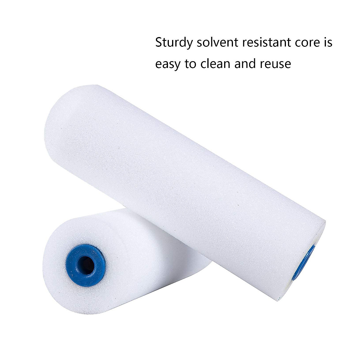 Mister Rui Paint Roller, Foam Paint Roller 4 Inch High Density, Sponge Refills with Roller Frame, Pack of 3, Small Paint Roller Set for Home Painting and DIY Projects