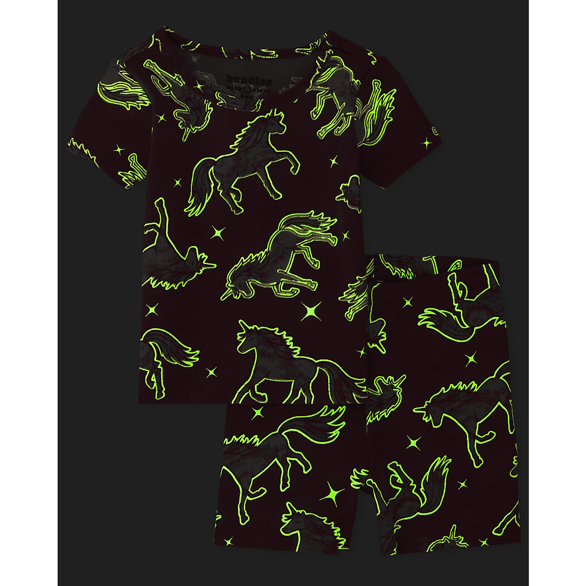 The Children's Place Baby Girls' and Toddler Snug Fit 100% Cotton Sleeve Top and Shorts 4 Piece Pajama Set, Lavendar Tie Dye, 4T