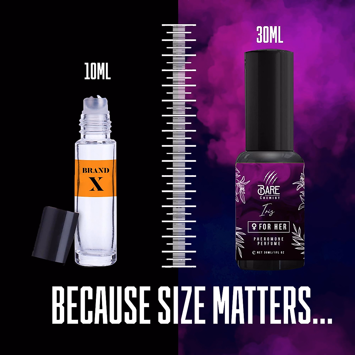 Bare Chemist Iris Pheromone Perfume for Women [Long Lasting Scent] - Oil Perfume Enhanced with Pheromones for Her 1oz. - Fruity, Vanilla, Sweet, Fresh