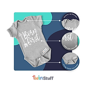 Twinstuff 100% Cotton Newborn Twin Rompers – Adorable Unisex Matching Outfits for Baby Boys & Girls – Soft, Breathable, and Comfortable – Machine Washable – Size 0-3 Months