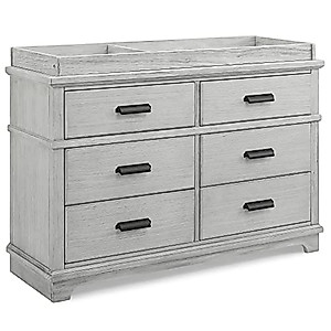 Delta Children Simmons Kids Asher 6 Drawer Dresser with Changing Top, Fully Assembled, Greenguard Gold Certified, Rustic Mist