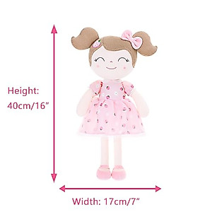 Gloveleya Baby Girl Gift Soft First Baby Doll Plush Doll Strawberry Pink 16" w/Gift Box…