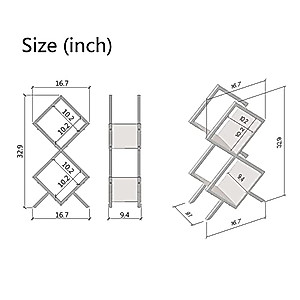 CA CENG AN Metal Bookshelf, Modern Industrial Bookcase,Small Bookshelf,Simple Bookshelf