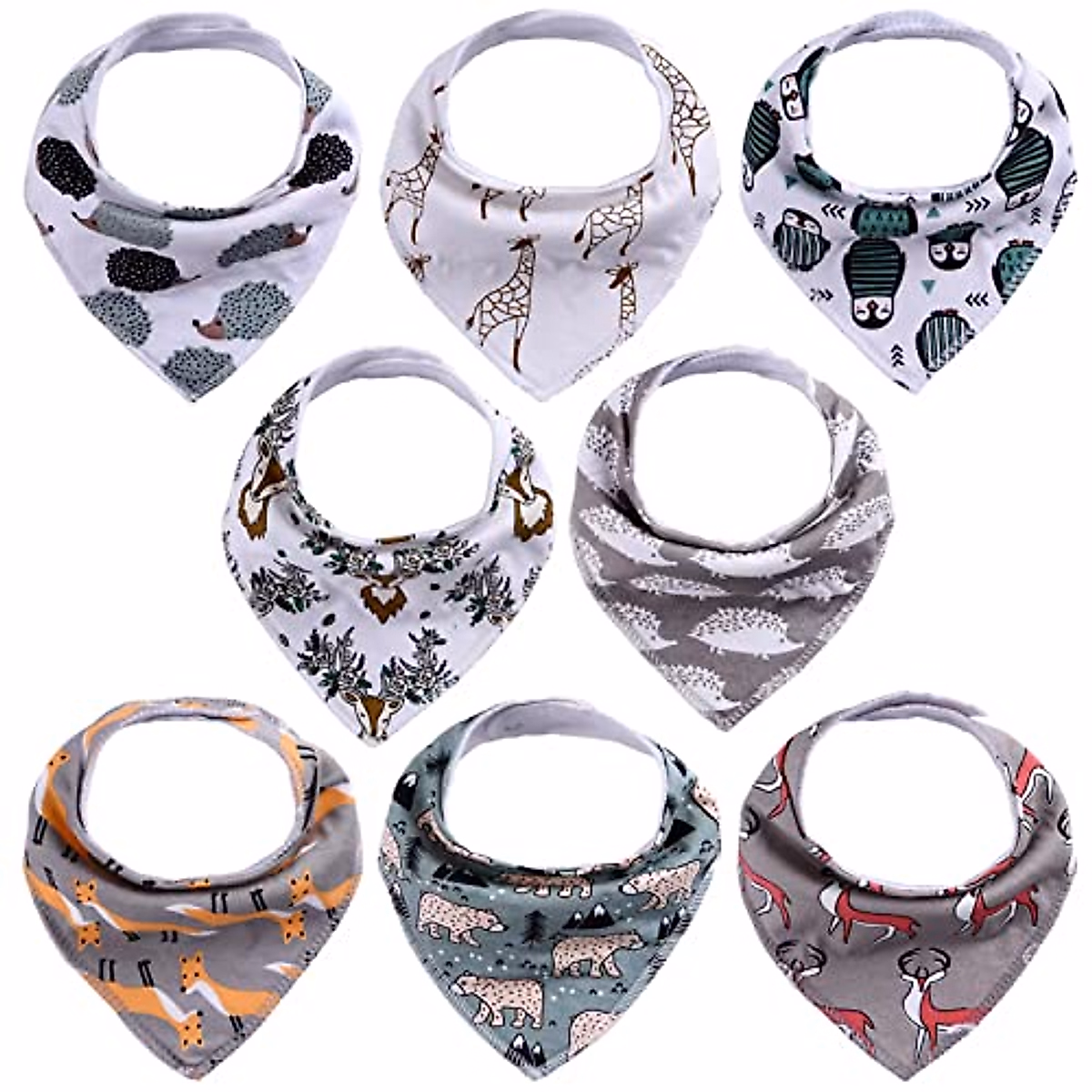 7 Pack Absorbent Soft Baby Bibs for Drooling Teething