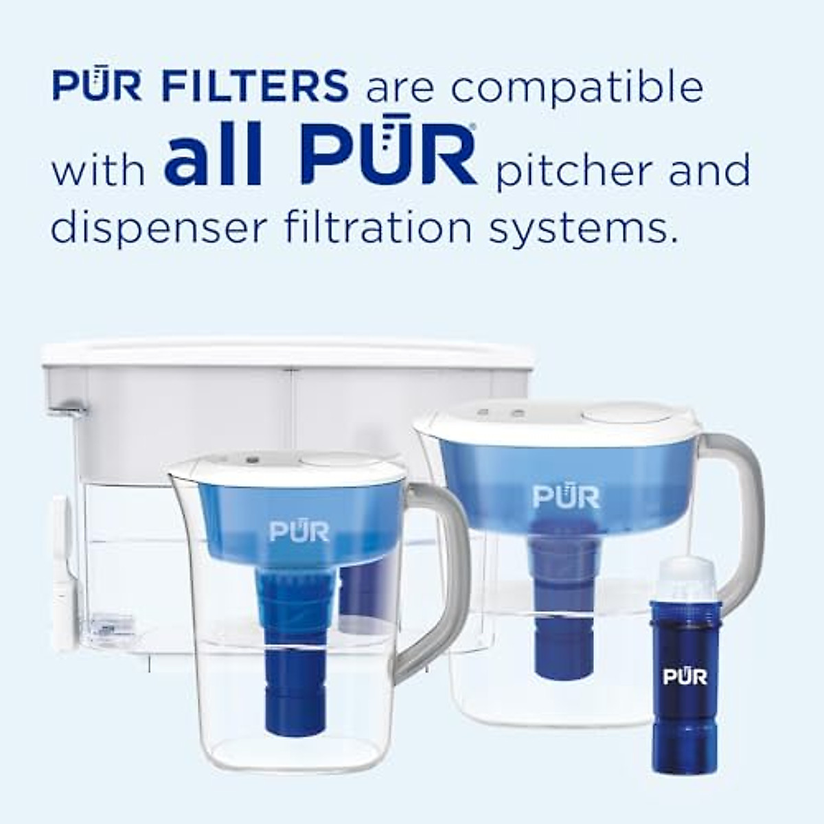 PUR PLUS 11-Cup Water Filter Pitcher with 1 Lead-Reducing PUR Plus Filter, Dishwasher Safe, Powerful Filtration, Filter Change Indicator Light, White, PPT111W