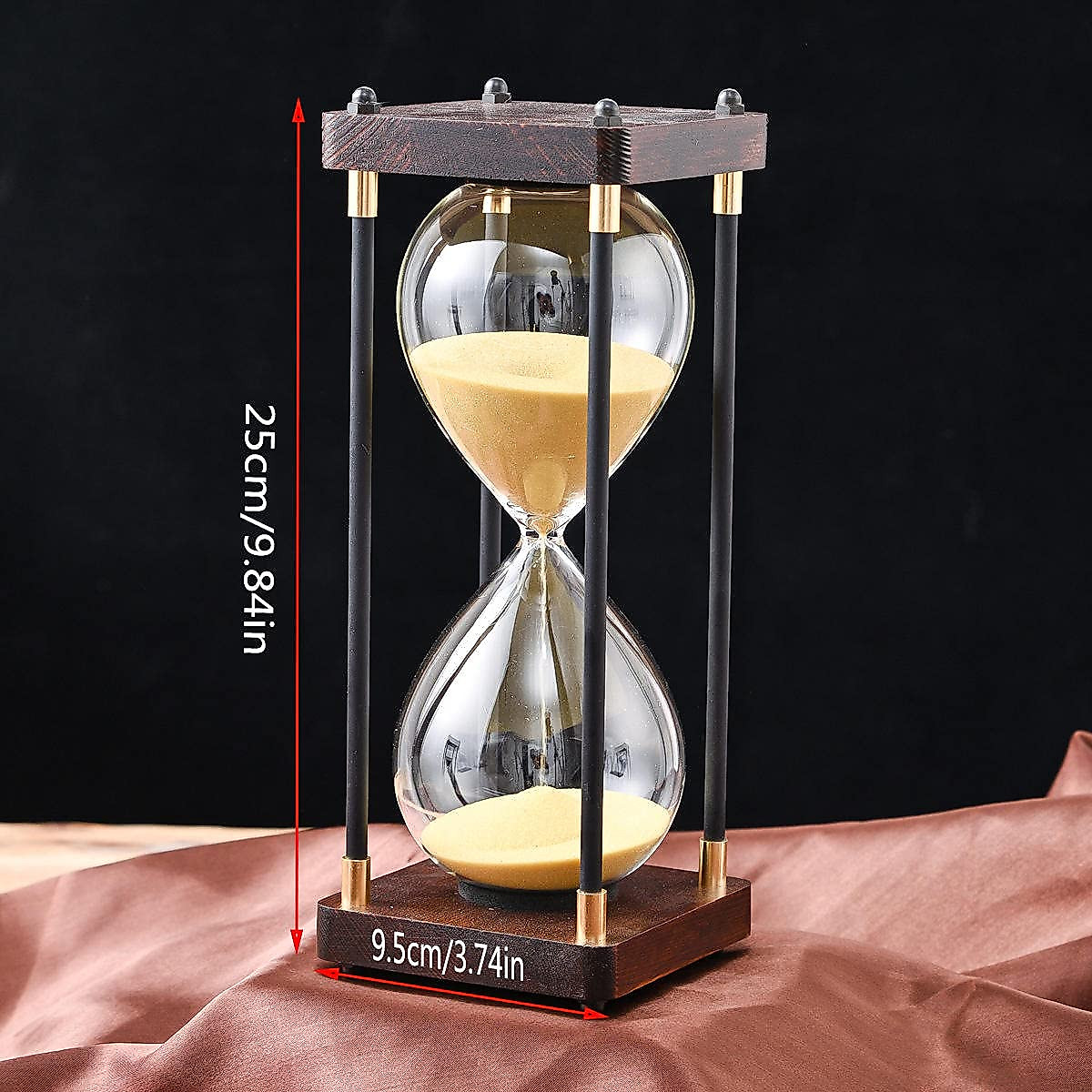 Premium Large Hourglass Sand Timer 60 Minutes, Decorative Sandglass Clock, Modern Hour Glass Timers Gift for Men & Women, Time Management Tools for Classroom Kitchen Home Office Desk Decor
