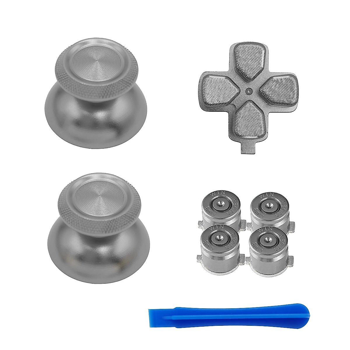 Metal Buttons for PS5 Controller ABXY Buttons Replacement Aluminum Analog Thumbsticks Action Buttons and Direction Keys