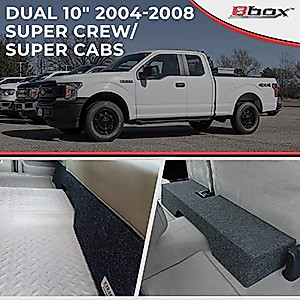Bbox Dual Sealed 10 Inch Subwoofer Enclosure - Accu-Tuned Sealed Subwoofer Boxes & Enclosures - Subwoofer Box Improves Audio Quality, Sound & Bass - Fits 2004 - 2008 Ford F150 Super Crew / Super Cab