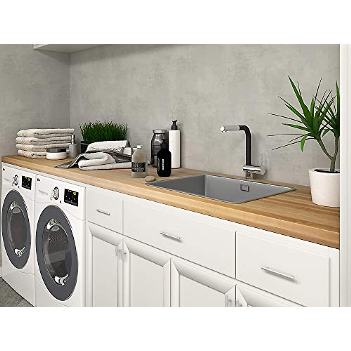 Big Bison Blocks Premium Kitchen Countertop, 60x30 Inch, Grade A Hard Maple, 1.5 Inch Thick Butcher Block