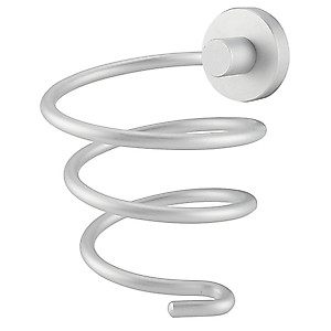 Serlium Hair Dryer Holder, Hairdryer Holder Wall Mounted Aluminium Alloy Hairdryer Stand for Dressing Table Bathroom Hair Salon Hotel