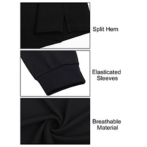 LUJENGEFA Mens Polo Shirts Long Sleeve Casual Plaid Collar Golf Shirt for Men Slim Fit Cotton Polo T Shirts Top B-Black Large