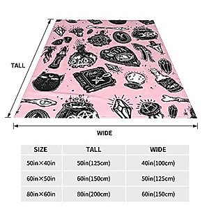 BLUBLU Witchy Witch Blanket Flannel Throw Blanket Flannel 50"x40" for Men Women Kids Gifts