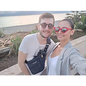 WATERFLY Sling Crossbody Chest Bag: Slim Anti-Theft Cross Body Bag Over Shoulder Backpack Stealth Side Pack Man Woman