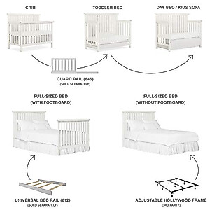 Sweetpea Baby Red Wood 4-in-1 Convertible Crib in Weathered White, Greenguard Gold Certified