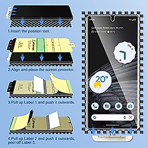 LK 2 Pack for Google Pixel 7 Pro Screen Protector 6.7-inch + 2 Pack Lens Protector with Positioning Tool, Self-Healing TPU Film, Touch Sensitive, HD Ultra-Thin