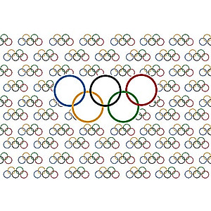 XLL Olympic Sport Theme Photography Background Vinyl Olympic Rings International Banner for Sports Party Photo Backdrops 5x3ft Countries for Classroom Garden Grand Opening Sports Clubs Party Supplies