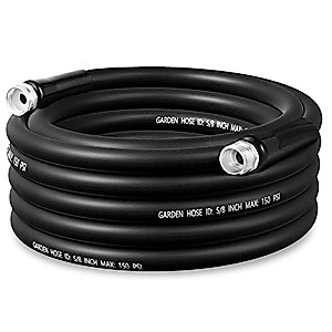 Famyards Garden Hose 50FT, 5/8'' Water Hose Drinking Water Safe Lead-free, No Kink and Leak Garden Hose For RV, Trailer and Camping, Black