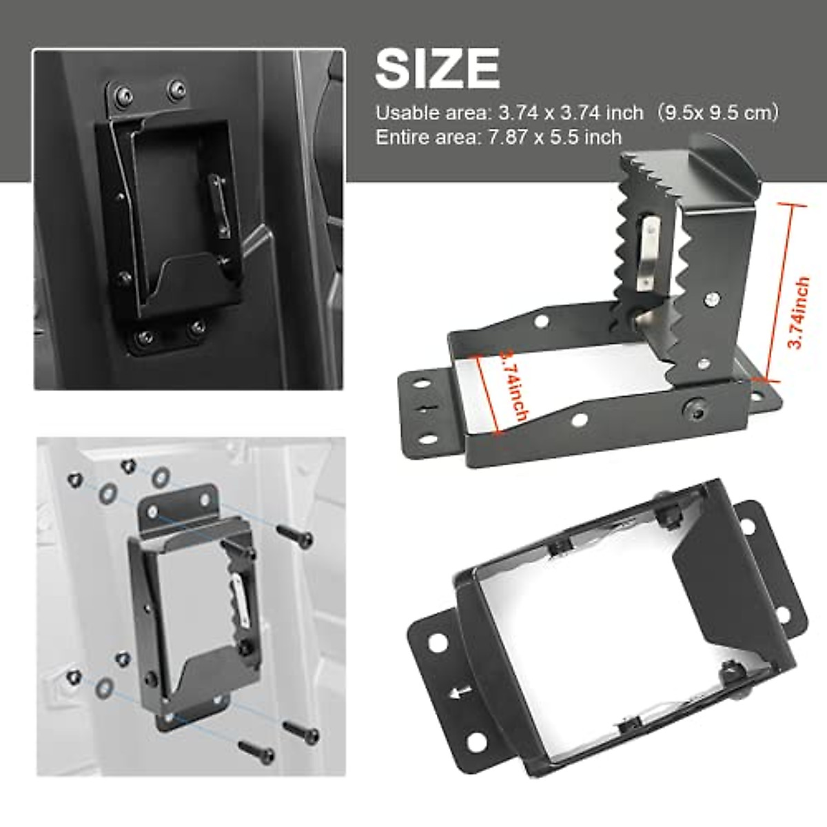 Universal Steel Foldable Non-slip ATV Foot Rests fits for Polaris Sportsman Yamaha Honda Fourtrax Can-Am 4 Wheel ATV, Rear Passenger Foot Pegs