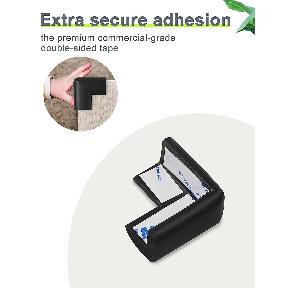 Arinbeb Foam Corner Protector Edge and Corner Guard, with 19 feet Length Foam Safety Bumpers, Baby Proofing Safety Table Corner Protectors Baby Proof Corner Black