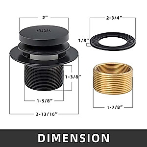 ZUAGCO Tub Drain Black - Tip Toe Bath Tub Drain Kit with Two-Hole Overflow Faceplate, Replacement Bathtub Drain Trim Set Assembly with Universal Fine Thread & Coarse Thread Matte Black
