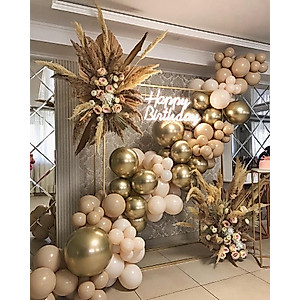 134pcs Neutral Nude Balloon Garland Arch Kit Pearl White Nude Pink Balloons Double Stuffed Pearl White Balloon for Birthday Baby Shower Bridal Wedding Party Decorations