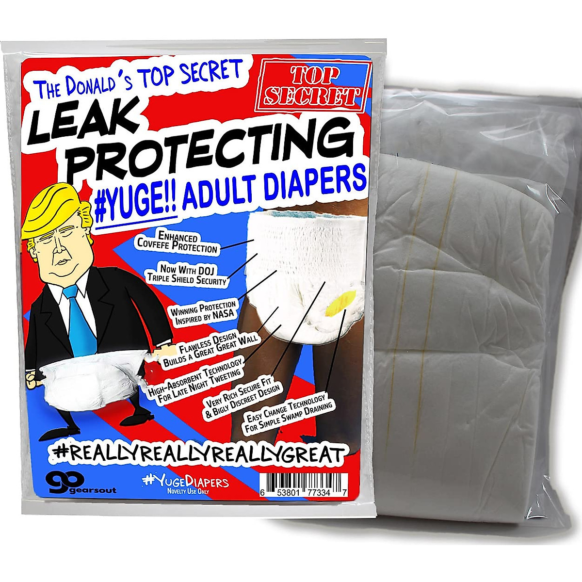 Donald’s Leak Protection Adult Diaper - Funny Over The Hill Gift for Men Women Easter Basket Stuffer Idea Disposable