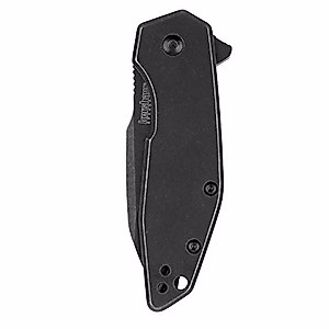 Kershaw Gravel Pocket Knife EDC, 2.5" 8Cr13MoV Steel Reverse Tanto Blade, Assisted Opening Folding Knife,Black