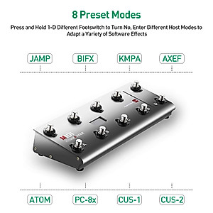 MeloAudio MIDI Commander Guitar Floor Multi-Effects Portable USB MIDI Foot Controller Foot Switches