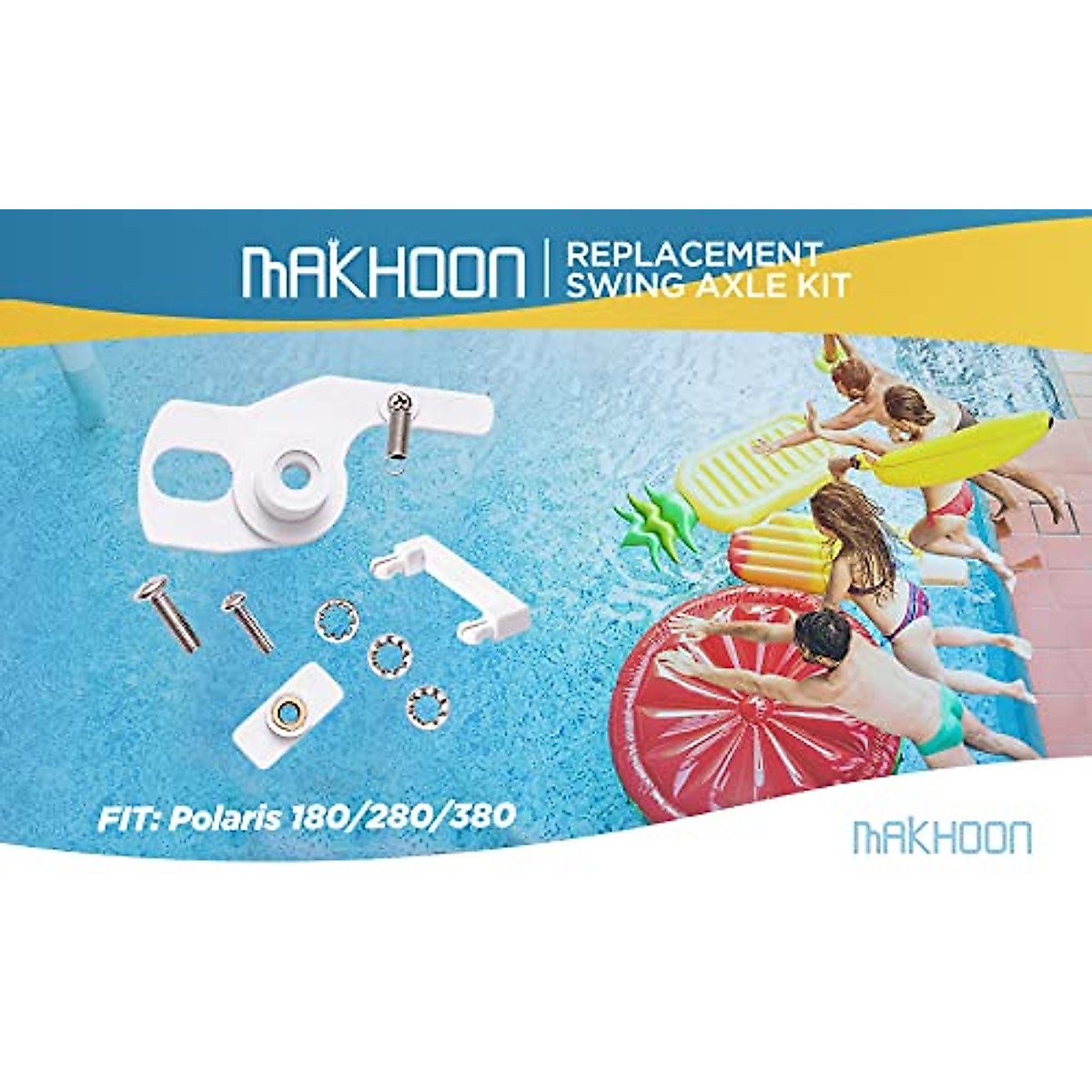 MAKHOON Pool Cleaner Replacement Parts C36 Swing Axle Kit for Polaris Zodiac 180/280/380 Pressure Cleaner