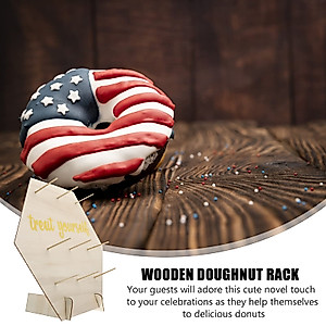 BESTOYARD 2 Sets Wooden Donut Stand Donut Display Easel Stand Donut Board Dessert Display Stand Donut Stand Wedding Doughnut Rack Donuts Stand Donut Stand for Bakery Baby Buffet Table Frame
