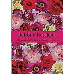 Dot Grid Notebook 120 pages size 7 x 10 inches dots spaced 5mm.: Black dots grid bullet spaced composition book journal design (Dot Grid Bullet Notebook School Office Supplies)